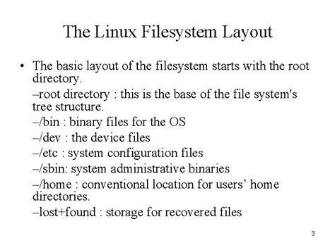 Filesystem 1 File Hierarchy The Unix System Consists