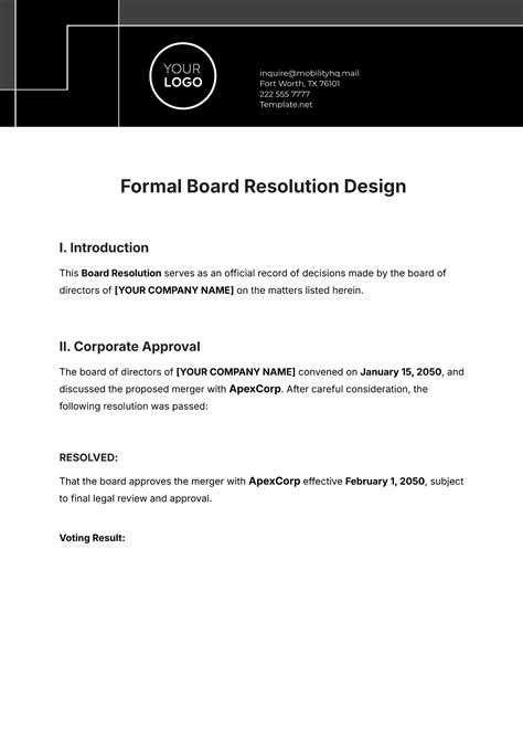 Free Board Resolution For Authorized Signatory Template To Edit Online