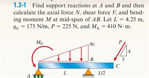 Solved 1 3 1 ﻿find Support Reactions At A And B ﻿and Then