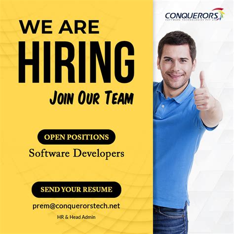 Conquerors Software Technologies On Linkedin Hiring Softwaredevelopment Job Jobsearch
