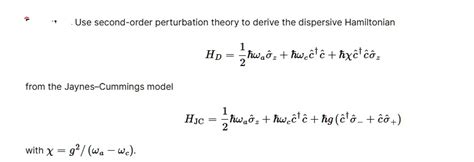 Solved Use Second Order Perturbation Theory To Derive The Dispersive