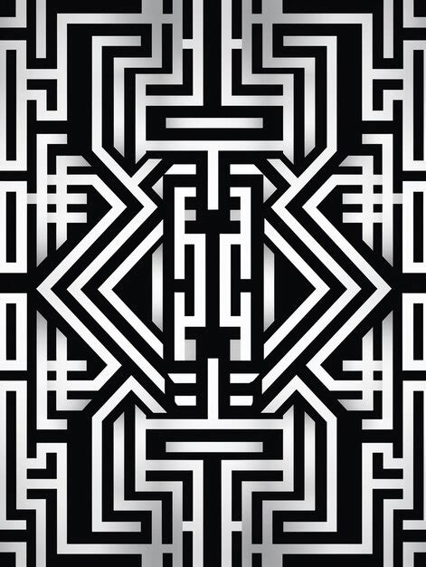 Premium Ai Image Black And White Vector Art Of Chinese Rectangle Edge 2