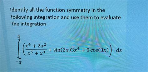Solved Identify All The Function Symmetry In The Following