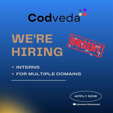 Interns Interested Internhiring Techinternship Programmingintern Codveda Technologies