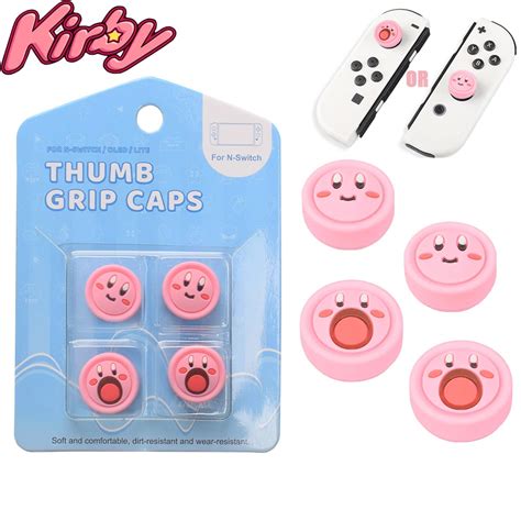 만화 귀여운 커비 닌텐도 스위치 조이 콘 컨트롤러 3d 로커 게임 핸들 커버 실리콘 보호 케이스 어린이 장난감 선물