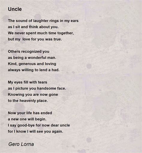 Inspirational Poems For A Uncle
