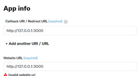 Twitterのoauth認証でlocalhostと127001が入力できない問題