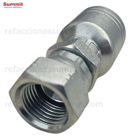 Conector Recto Rosca Jic Flare 37° Hembra 516 Manguera 516 R1 Y R2