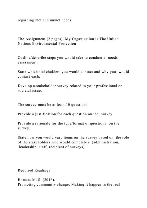 assignment capstone project part ii needs assessmentpeople docx