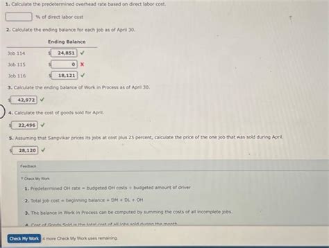 Solved Predetermined Overhead Rate Application Of Overhead Chegg Com