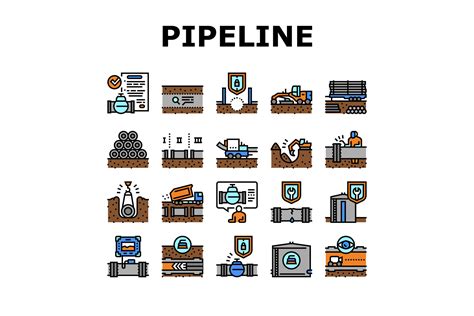 Pipeline Construction Collection Icons S Graphic By Stockvectorwin Creative Fabrica