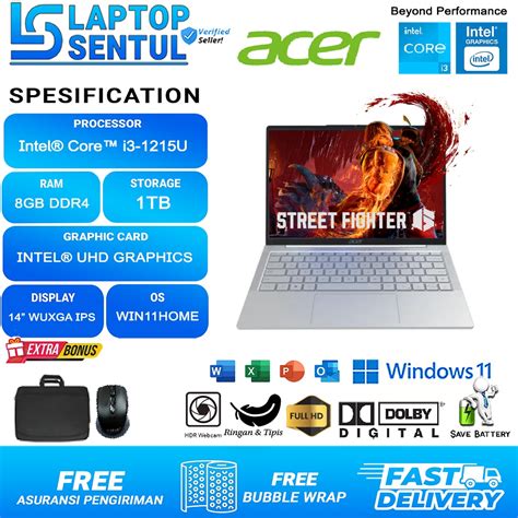 Jual Laptop Baru Acer Aspire Lite Al M Intel Core I U Gb Tb Ssd Wuxga Ips Windows