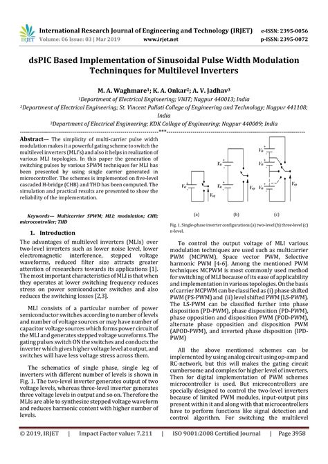 Irjet Dspic Based Implementation Of Sinusoidal Pulse Width Modulation