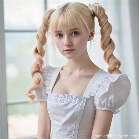 Maid With Petite Blonde Hair Stable Diffusion Online