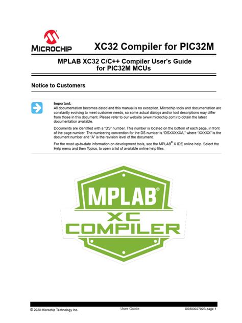 Mplab Xc32 C Compiler For Pic32m Mcu Ug 50002799b Pdf C Programming Language Compiler