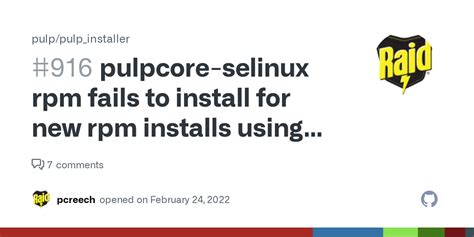 pulpcore selinux rpm fails to install for new rpm installs using pulp