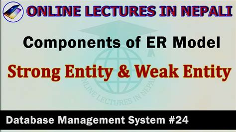 Dbms24 Strong Entity And Weak Entity In Er Model Components Of Er Model Youtube