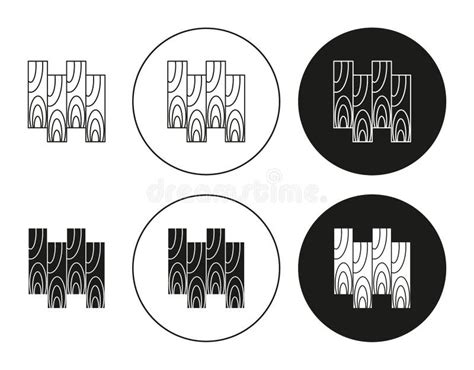 Wood Board Icon Set In Thin Line Outline Style Wood Board Linear