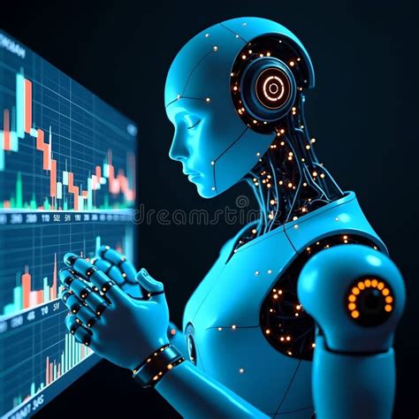 ai robot analyzing stock market data stock illustration illustration