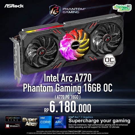 Promo Asrock Intel Arc A Phantom Gaming Gb Oc Gddr Cicil X Jakarta Utara Lezz