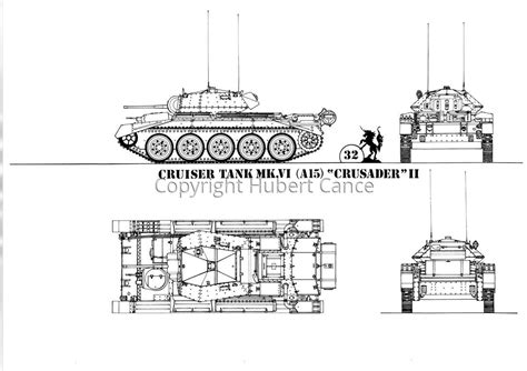 Cruiser Tank Mk Vi A15 Crusader Ii Original Art By Hubert Cance