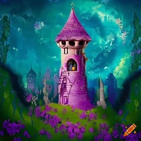 Alice In Wonderland Style Rapunzel Tower Background On Craiyon