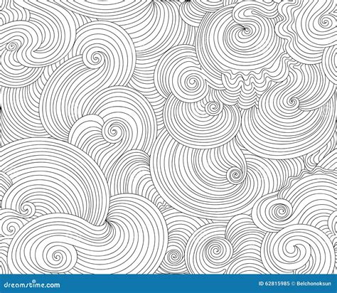 Abstract Decorative Vector Seamless Texture With Figured Wavy Lines
