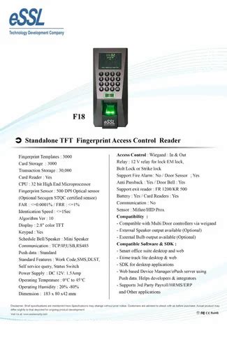 ESSL F18 Fingerprint Access Control Face Recognition At 7520 Piece In Chennai