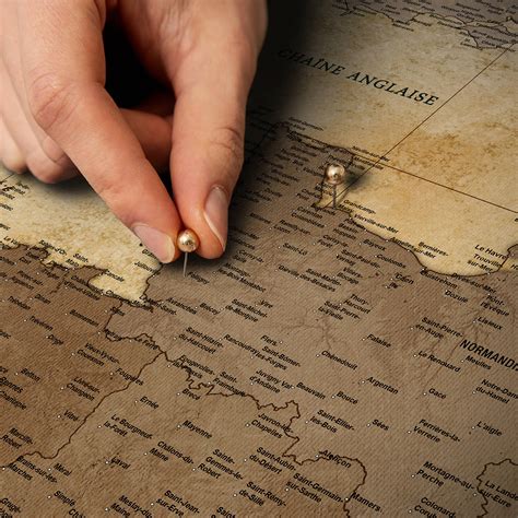 Push Pin France Map Vintage Light Pinboard T For Trveler