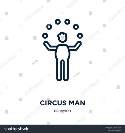 Circus Man Icon Behavior Collection Thin Stock Vector Royalty Free 2206764837 Shutterstock