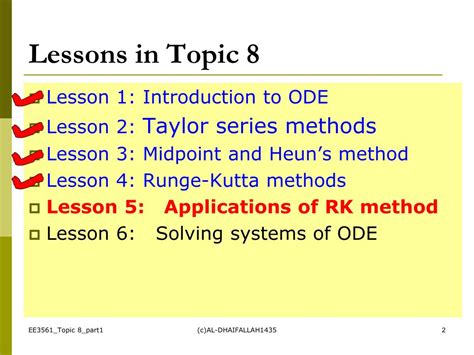 Ppt Ee 3561 Computational Methods Topic 8 Solution Of Ordinary Differential Equations