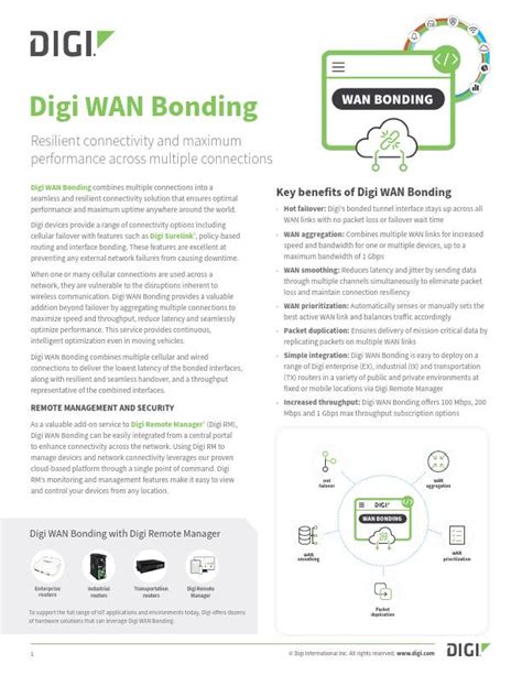 Digi Wan Bonding Datasheet Digi International