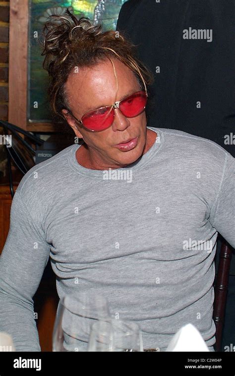 Mickey Rourke Having Dinner Before The Show La Perla Swimwear Fashion