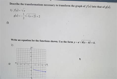 Solved Describe The Transformations Necessary To Transform