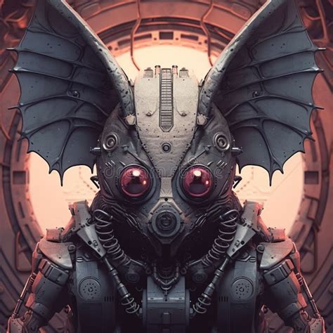 A Robot Bat Digital Illustration Stock Illustration Illustration Of Metallic Invertebrate