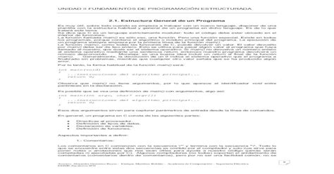 Unidad Ii Fundamentos De ProgramaciÓn Unidad Ii Fundamentos De ProgramaciÓn Estructurada