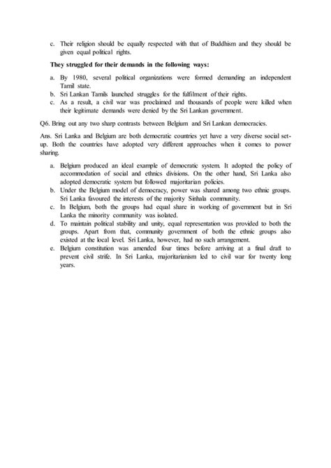 Power Sharing Class 10 Notes Docx Civic Affairs Politics