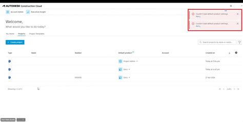 Couldnt Load Default Product Settings Seen In Autodesk Construction