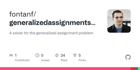 github fontanf generalizedassignmentsolver a solver for the generalized assignment problem