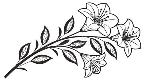 Graceful Floral Corner With Lily Elegant Botanical Element Decorative