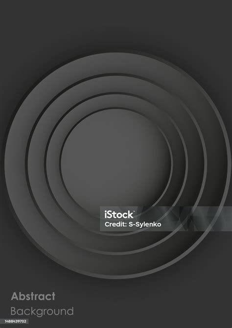동심원 요소가 있는 원형 배경입니다 최소한의 추상 깨끗한 종이 3d 디자인 템플릿입니다 동심원 원형 Neumorphic 프레임 배너입니다 0명에 대한 스톡 벡터 아트 및