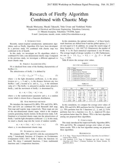 Research Of Firefly Algorithm Combined With Chaotic Map