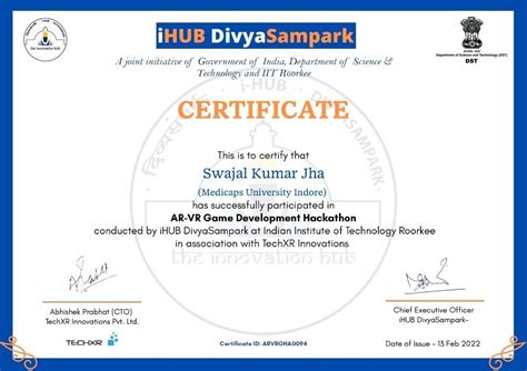 Swajal Kumar Jha On Linkedin Thank You Indian Institute Of Technology Roorkee And Techxr