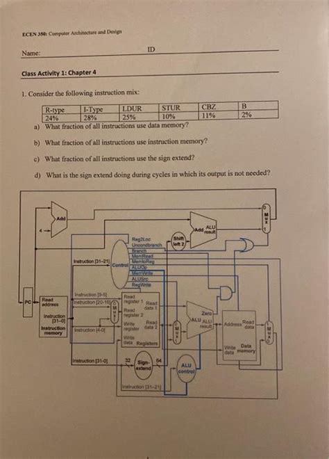 solved ecen 35 computer architecture and design id name
