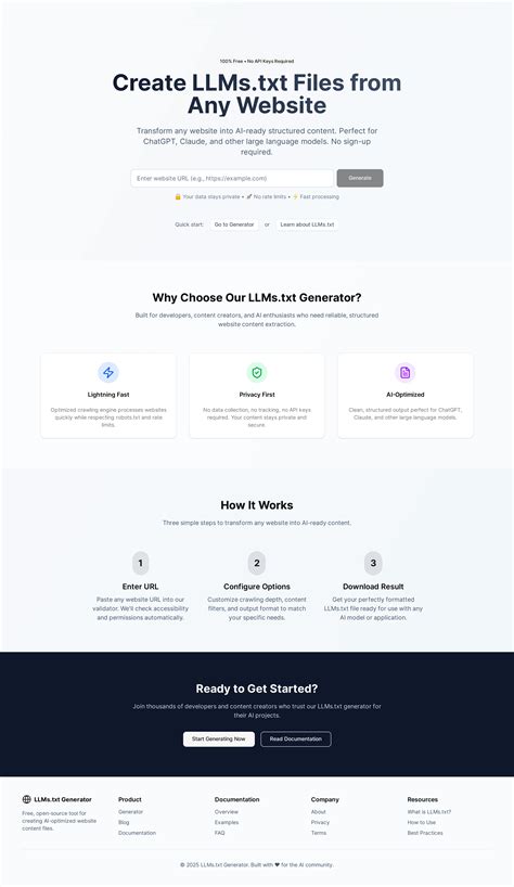 Free Llmstxt Generator Ai Ready Website Content