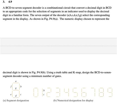 solved a bcd to seven segment decoder is a combinational circuit that