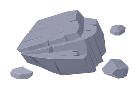 만화 화강암 바위입니다 회색 바위 산 바위 돌 화강암 돌은 흰색 배경에 평평한 벡터 그림을 그린다 0명에 대한 스톡 벡터 아트 및 기타 이미지 Istock