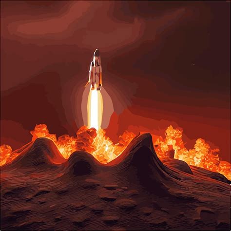 Premium Vector A Rocket Flying Through The Air With The Words Rocket On The Bottom