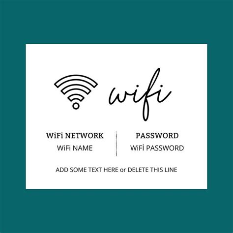 Wifi Password Sign Editable Wifi Sign Printable Template Be Our Guest Sign Wi Fi Password Sign
