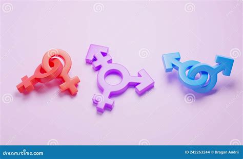 Transgender Gender Symbol Isolated On White Background 3d Render